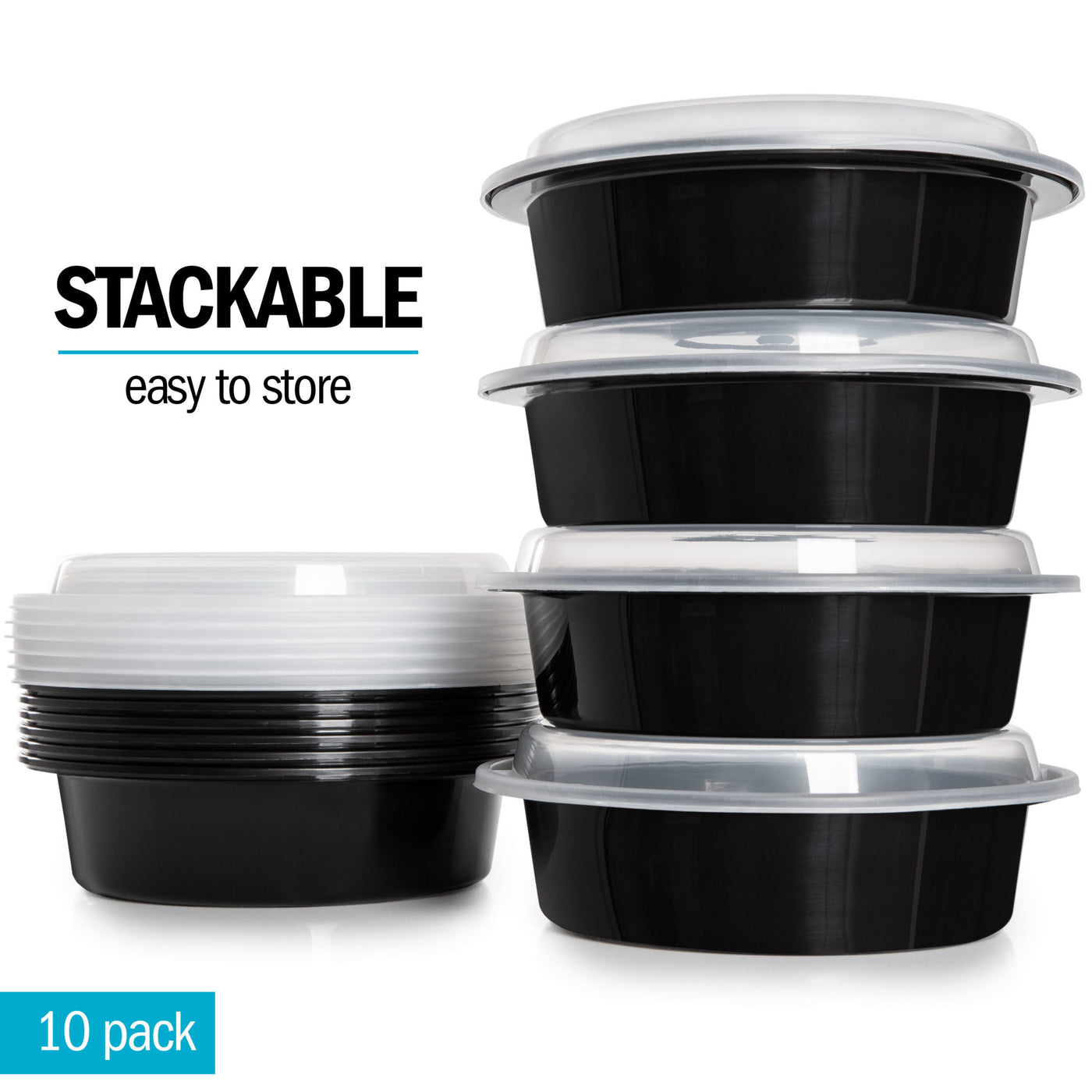 Round Meal Prep Food Containers (10 Pack) | Igluu Meal Prep
